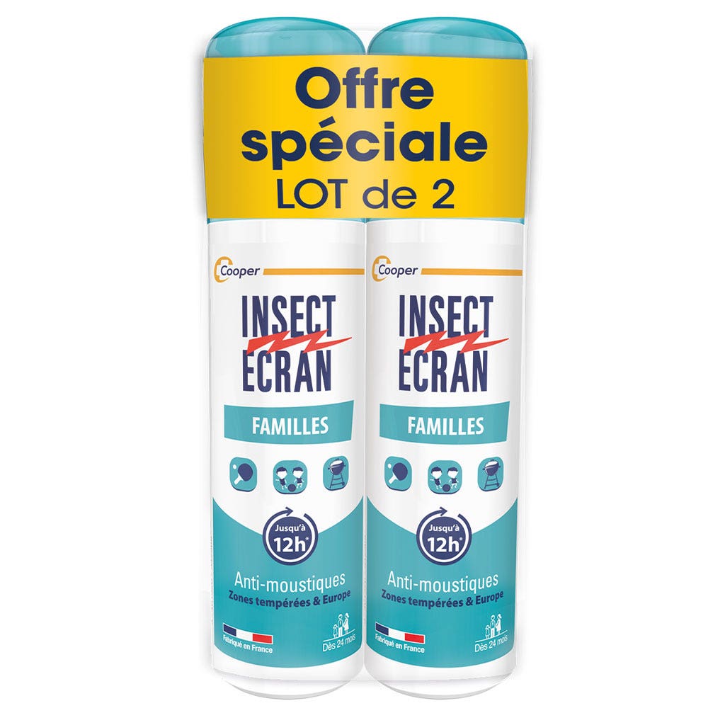 Insect Ecran Peau Repellente per Zanzare per la Famiglia 2x100ml - Easypara