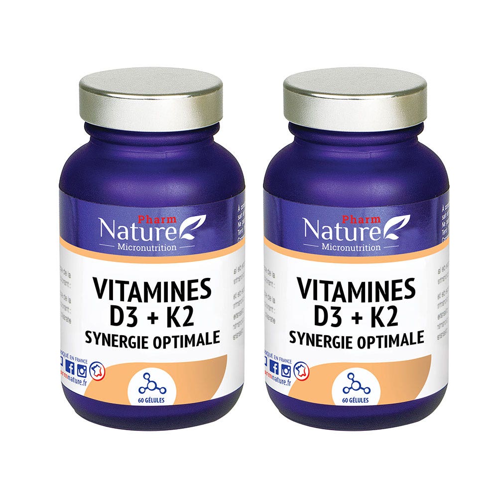 Pharm Nature Micronutrition Vitamine D3 + K2 2x60 capsule - Easypara