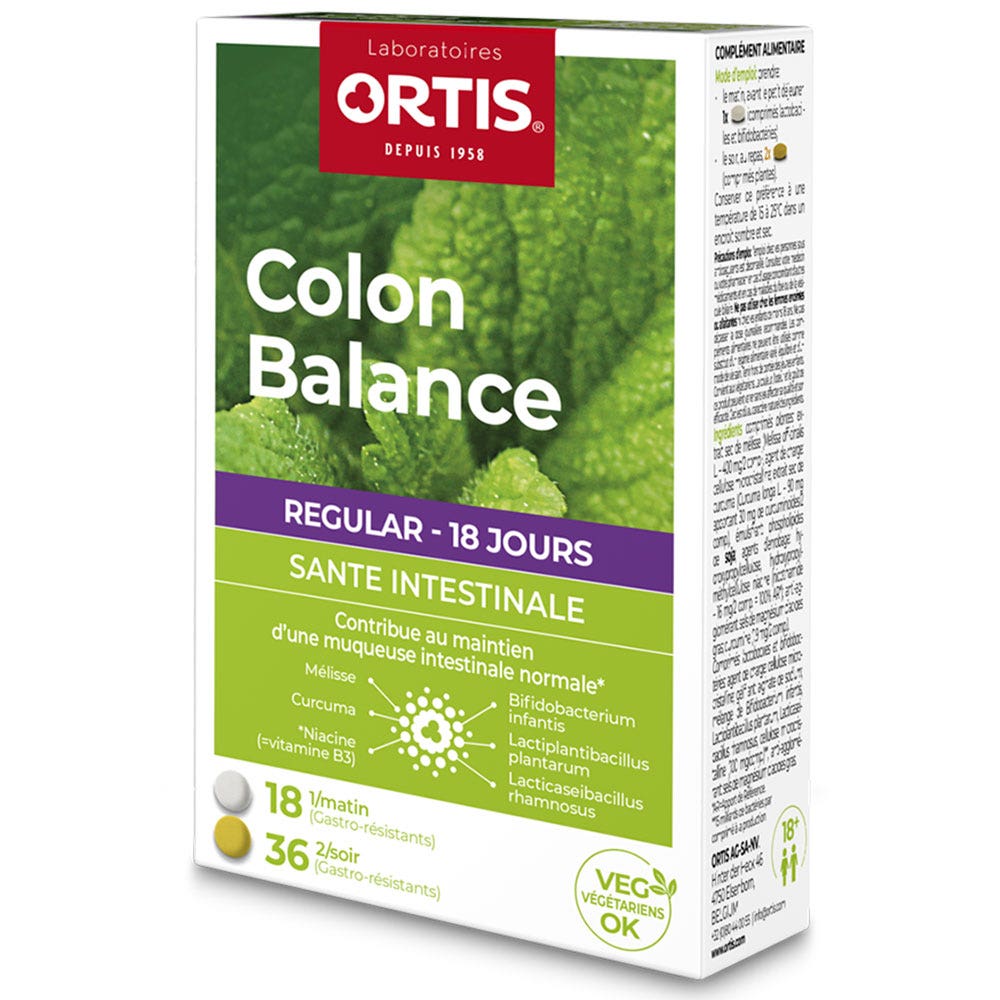 Ortis Equilibrio del colon Gonfiore regolare 54 compresse - Easypara