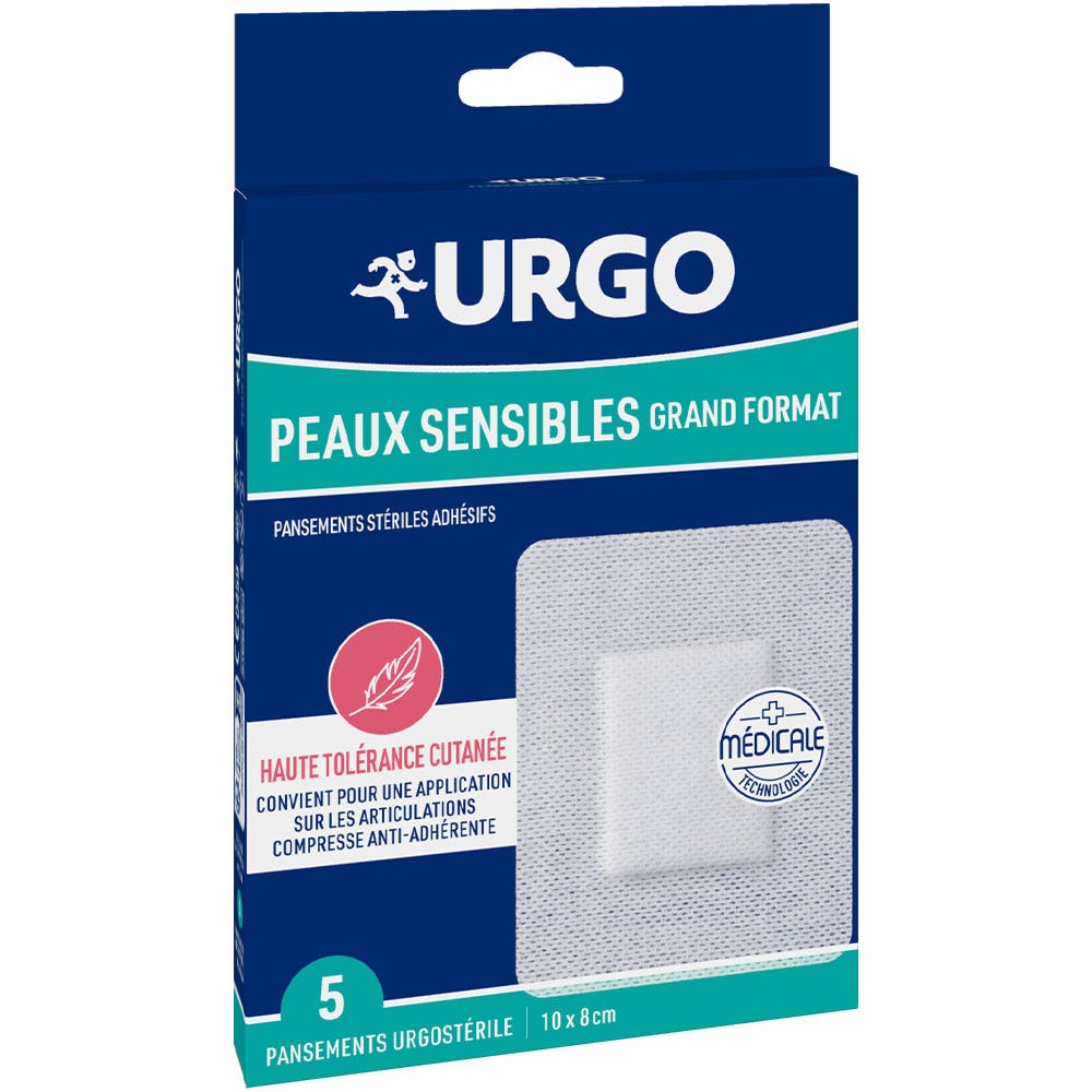 Urgo Medicazioni Urgosterile per Pelle Sensibile Formato Grande 10x8cm ...