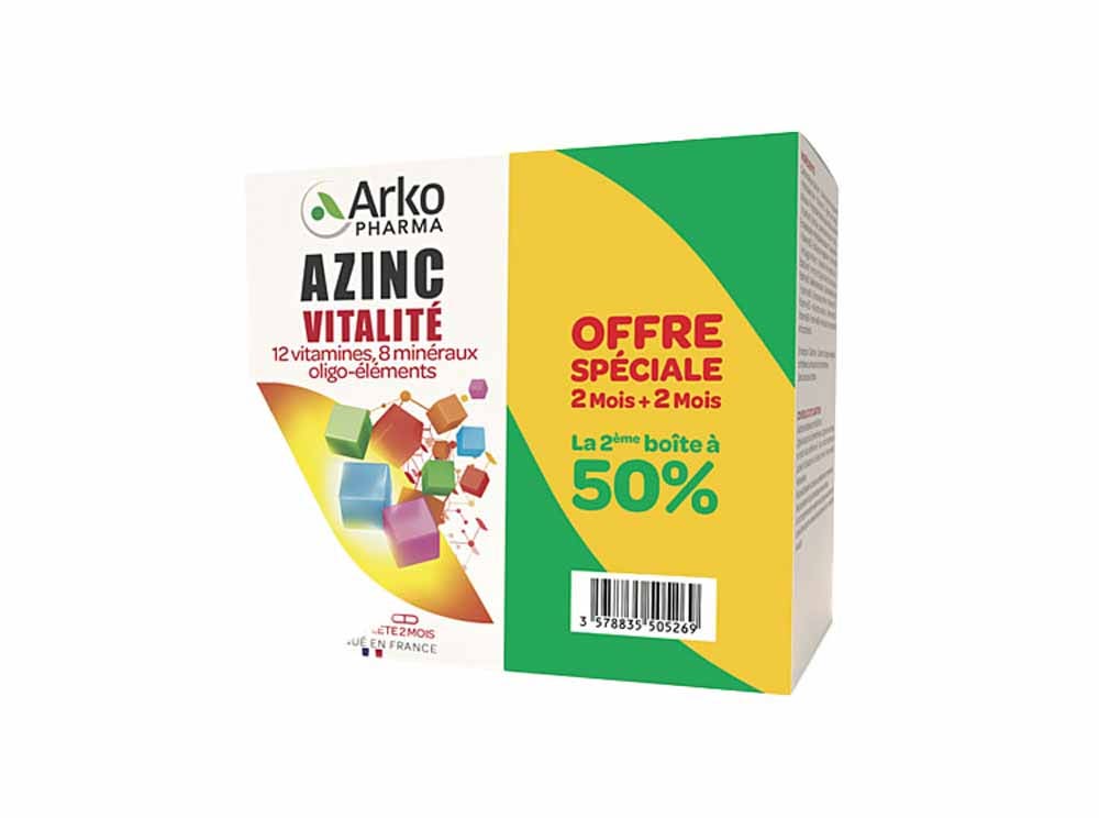 Arkopharma Azinc Forma e Vitalità Vitamine C, E, Zinco Dès 15 Ans 2x120 ...