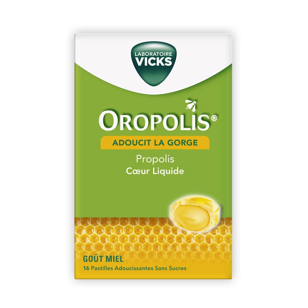 Vicks Oropolis Propolis Cuore Liquido Gusto del miele 16 compresse ...