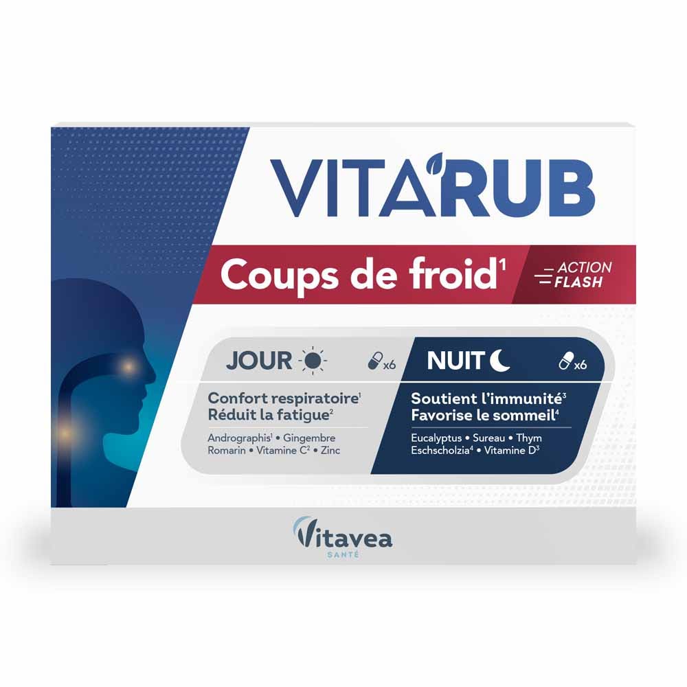 Vitavea Santé Vita'Rub Svegliati dal freddo 12 capsule per la Notte ...