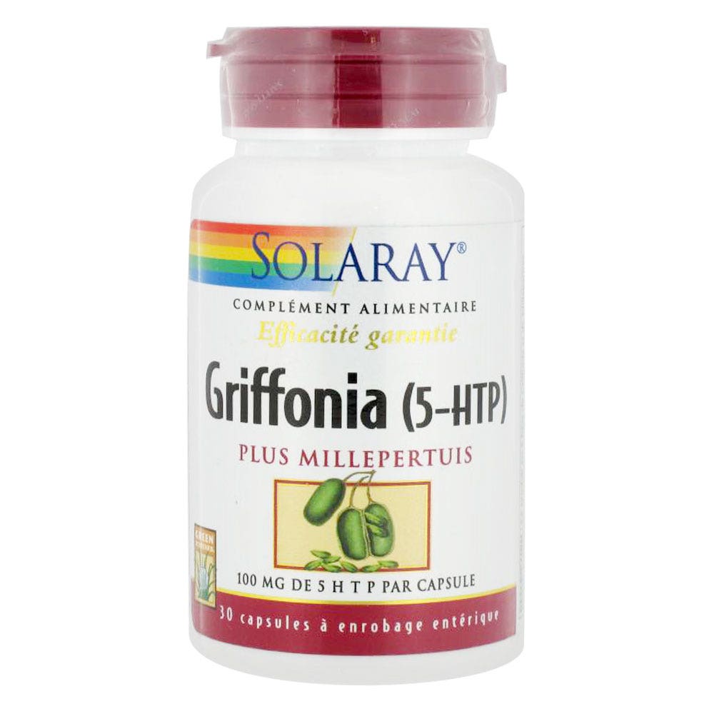 Solaray Griffonia 5-HTP + Iperico 30 Capsule - Easypara