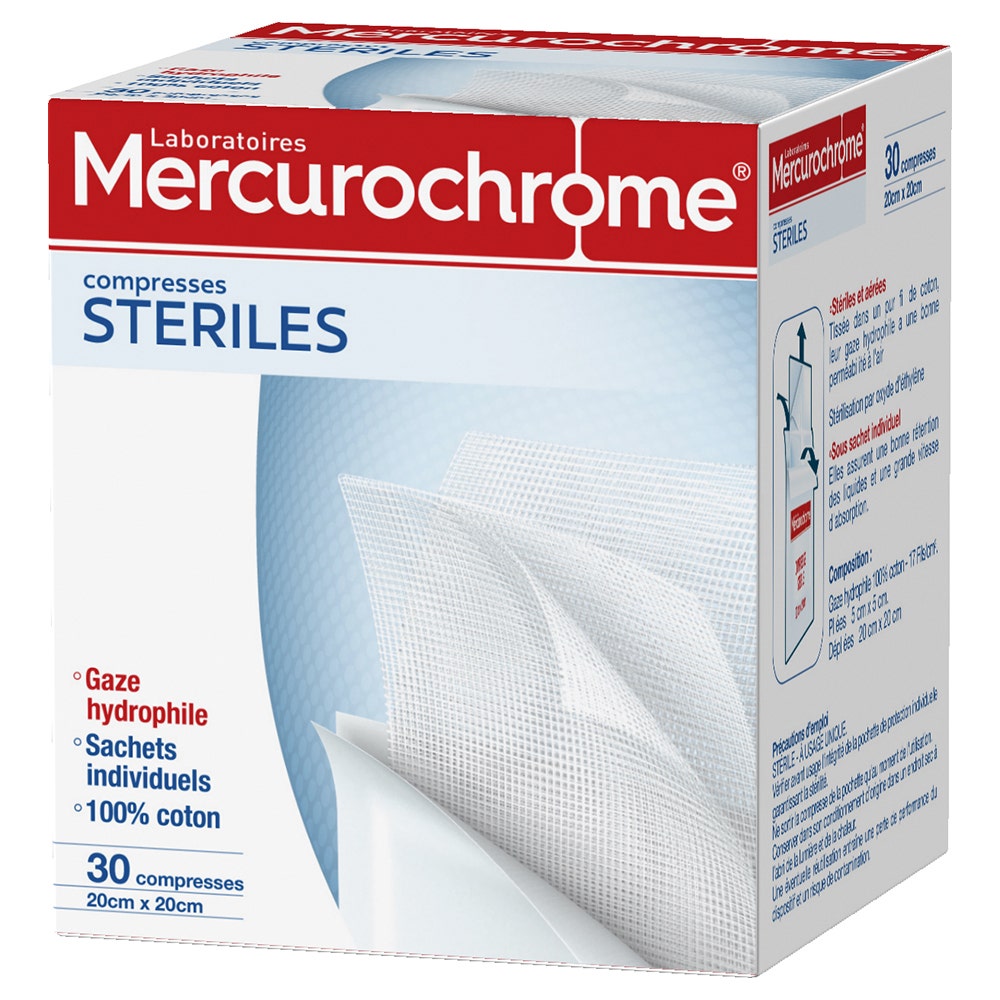 Mercurochrome Compresse sterili 20cmx20cm X30 - Easypara