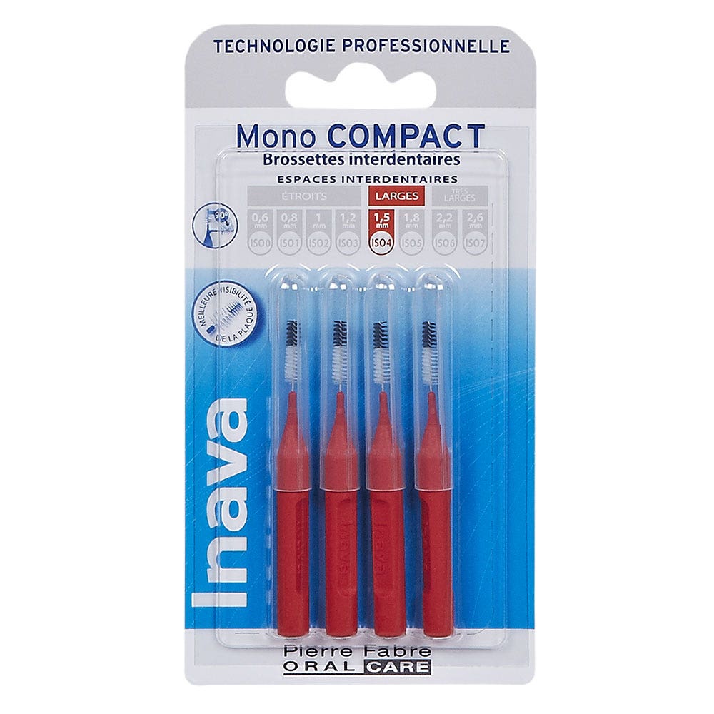 Inava Scovolini interdentali 1,5 mm rosso X4 mono compatto - Easypara