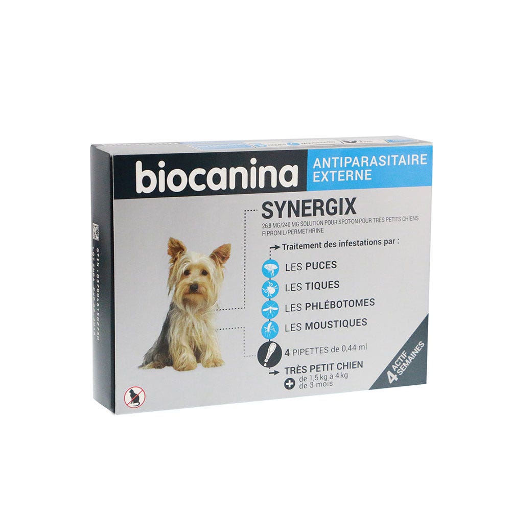 Biocanina Antiparassitario esterno SYNERGIX TRES PT CANE 26,8 MG 4 ...